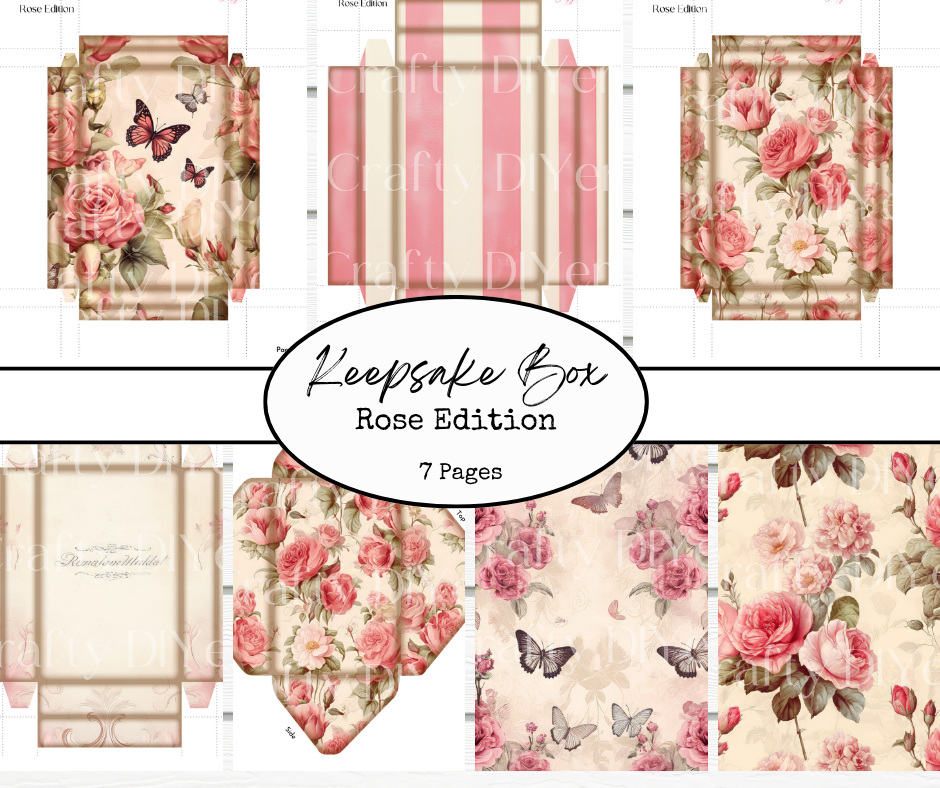 Keepsake Box Rose Edition Digital Printables - The Crafty DIYer