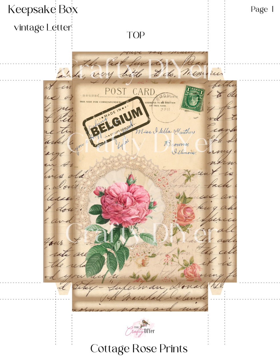 Keepsake Box Vintage Letters Digital Printables - The Crafty DIYer