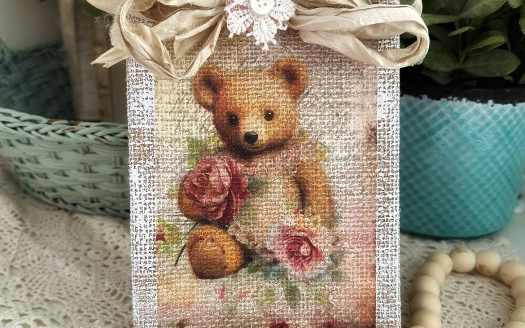 Teabag Paper with Shabby Bear Printable - The Crafty DIYer