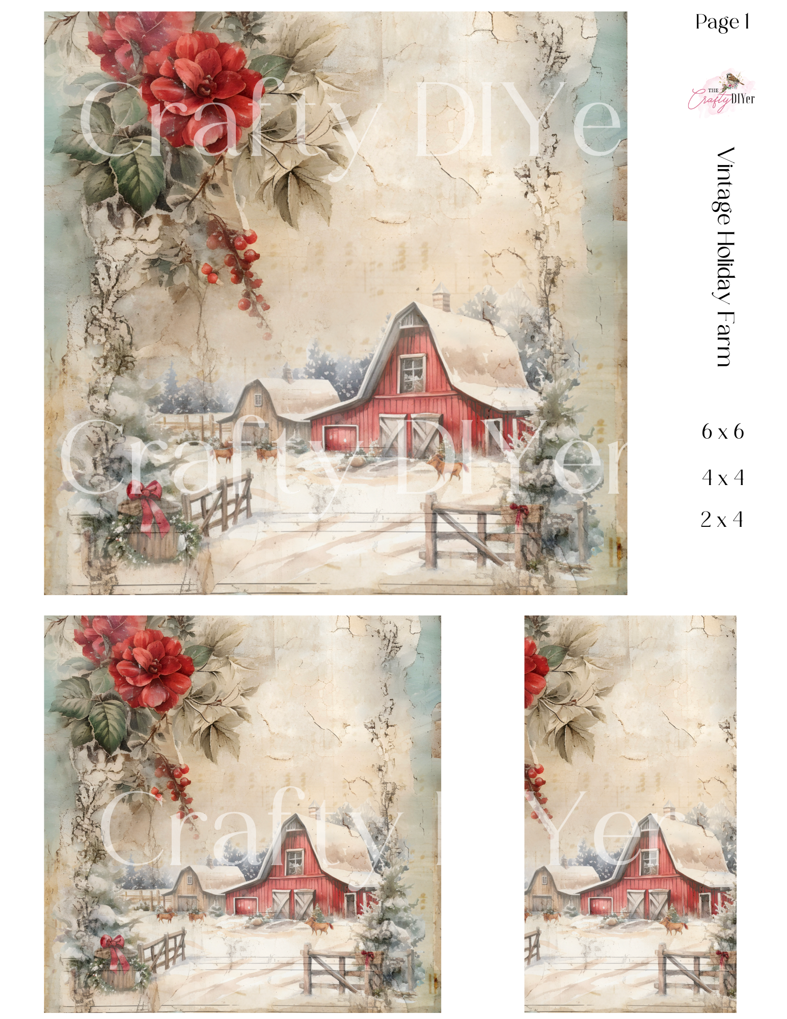 Vintage Holiday Farm Digital Printables - The Crafty DIYer