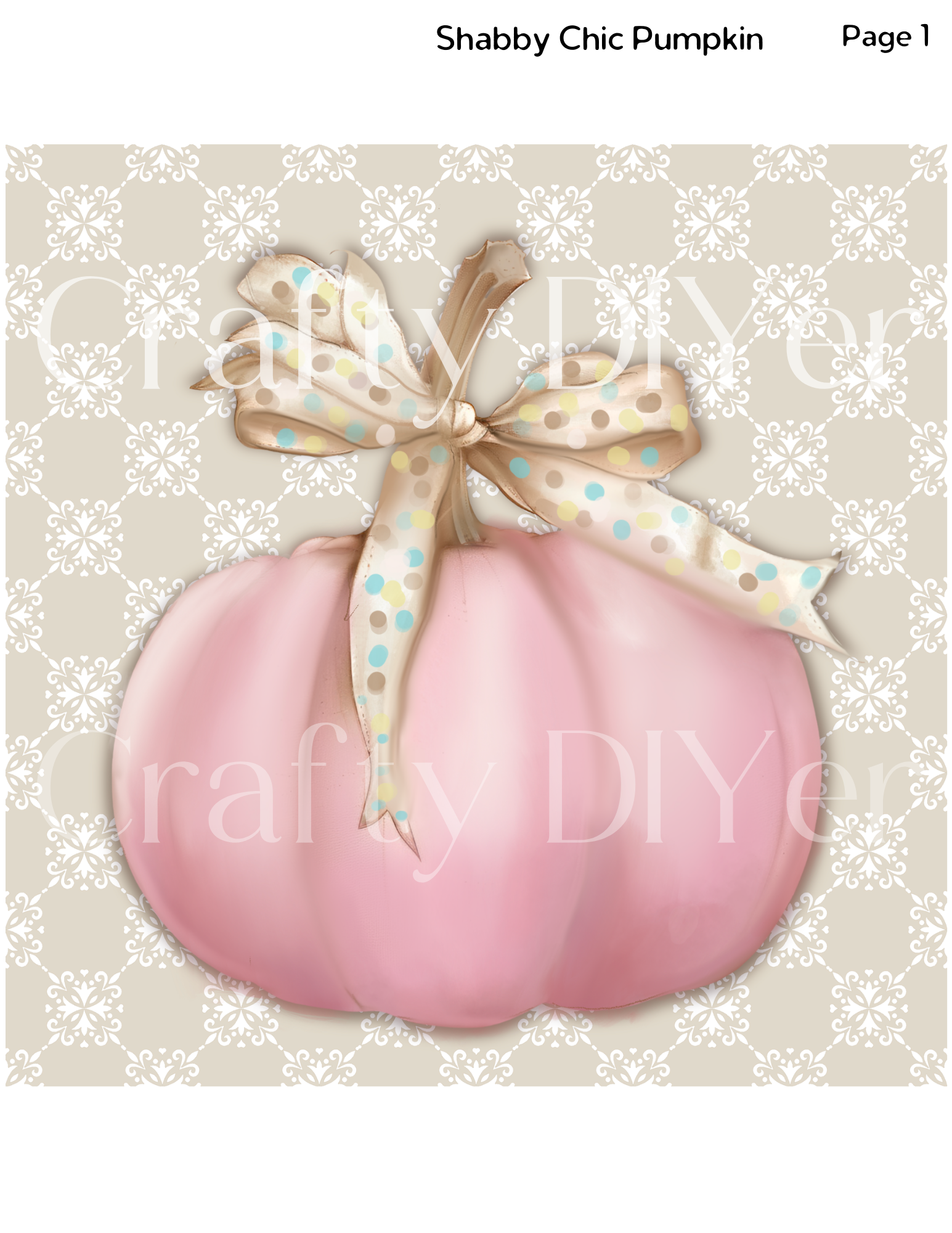 Shabby Pink Pumpkins Digital Printables - The Crafty DIYer