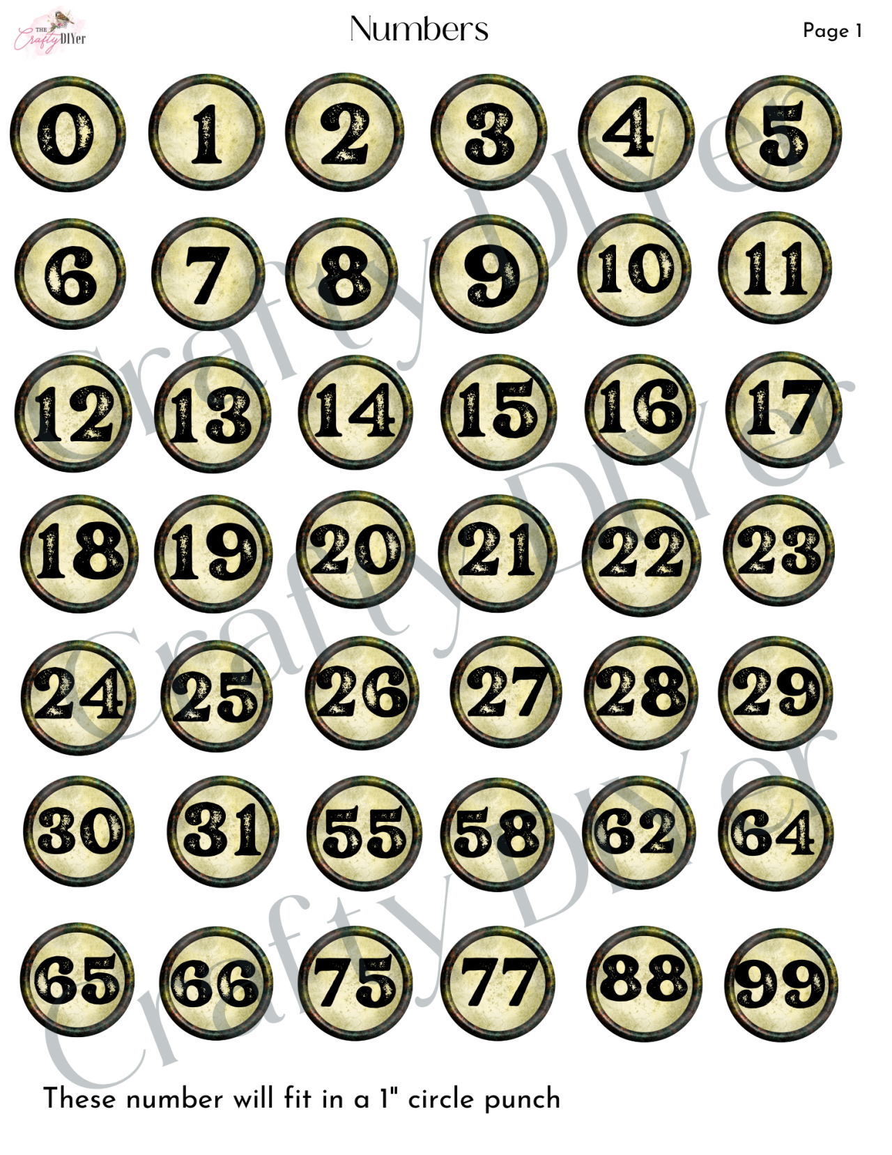 Numbers Digital Printables - The Crafty DIYer