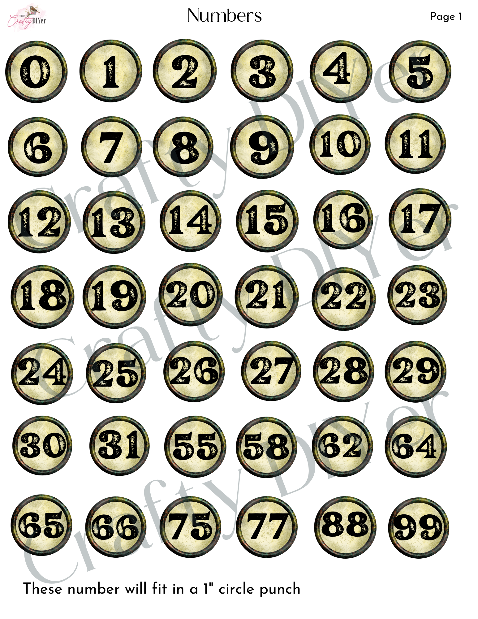 Numbers Digital Printables - The Crafty DIYer