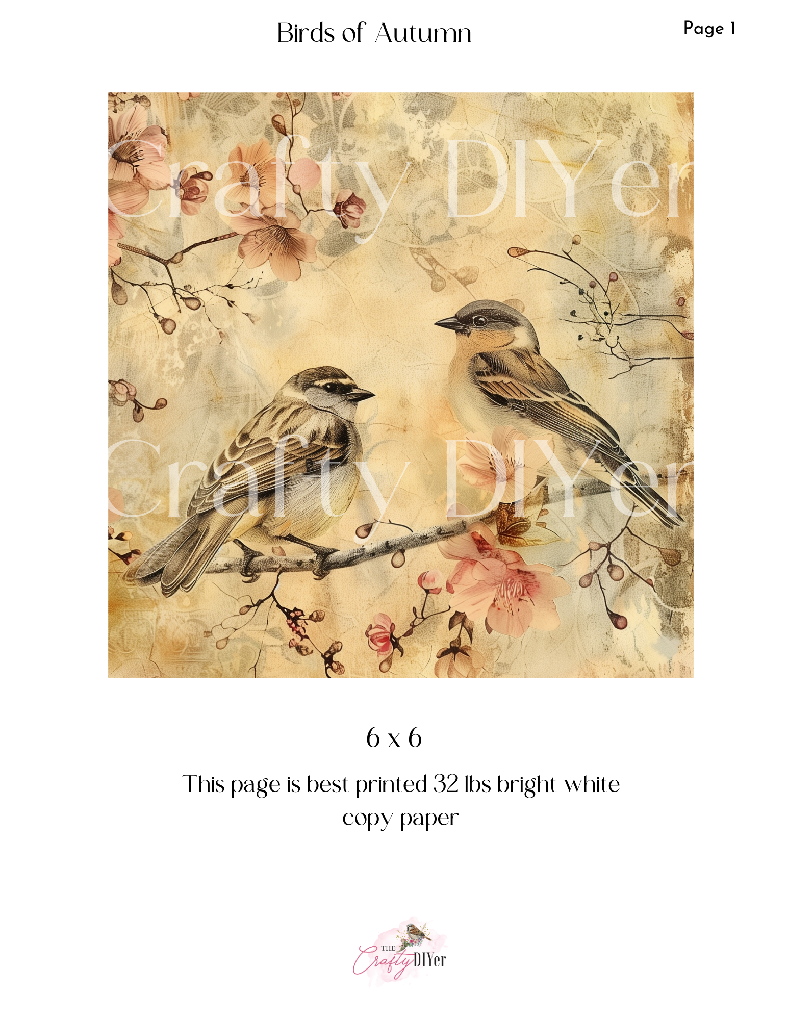 Birds of Autumn Digital Printables - The Crafty DIYer