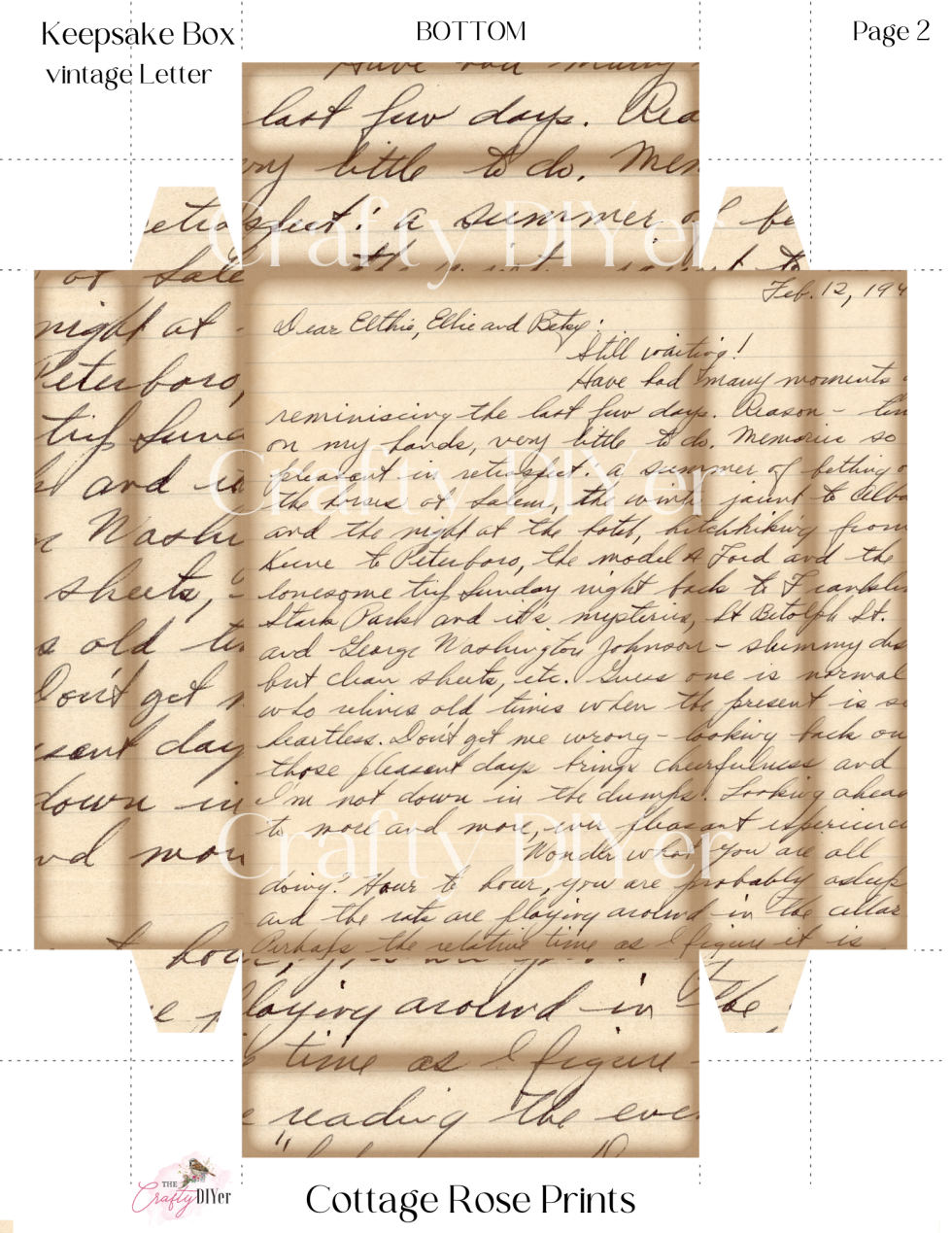 Keepsake Box Vintage Letters Digital Printables - The Crafty DIYer
