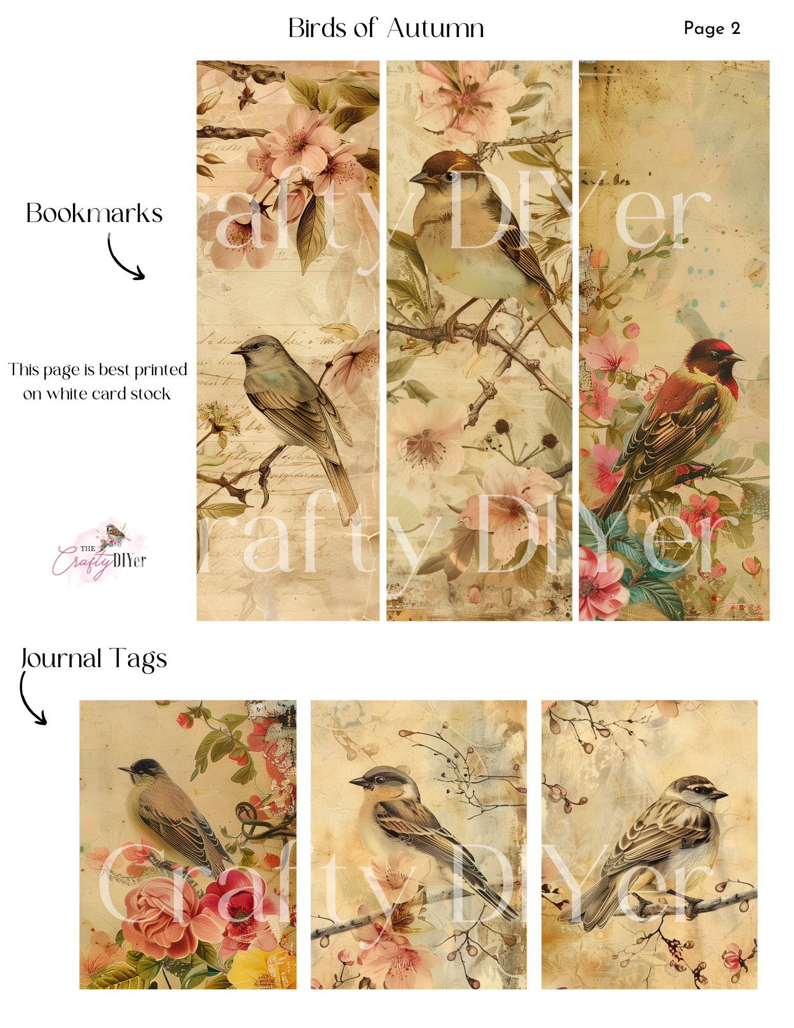 Birds of Autumn Digital Printables - The Crafty DIYer