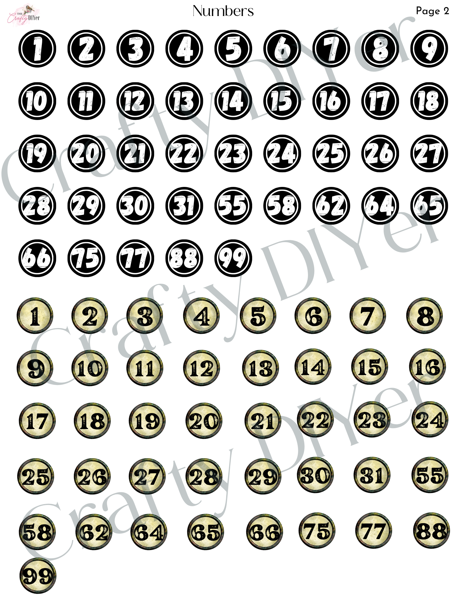 Numbers Digital Printables - The Crafty DIYer