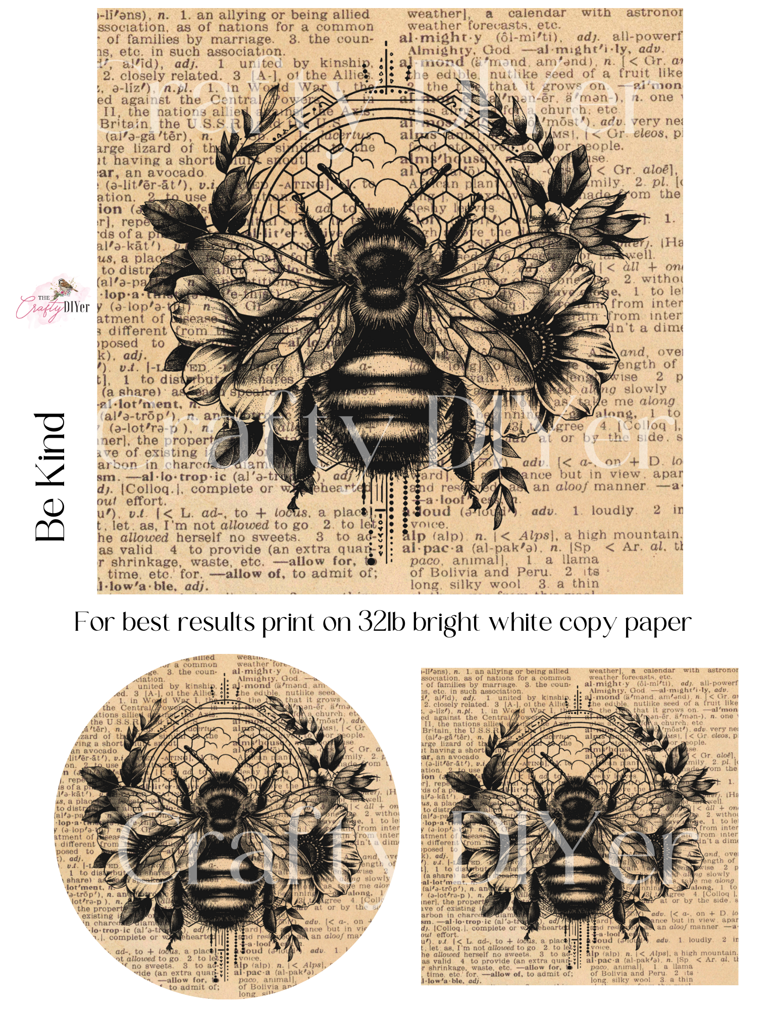 Bee Kind Digital Printables - The Crafty DIYer