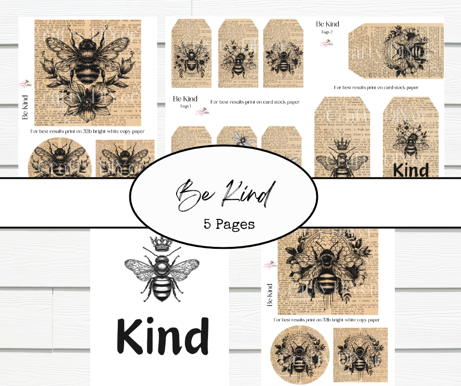 Bee Kind Digital Printables - The Crafty DIYer