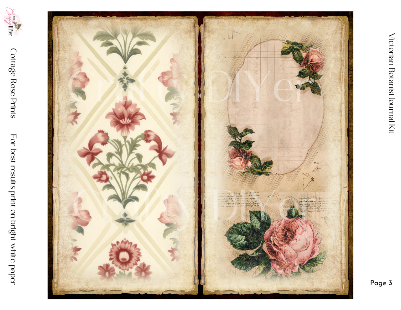 Victorian Botanist Journal Kit Digital Printables - The Crafty DIYer