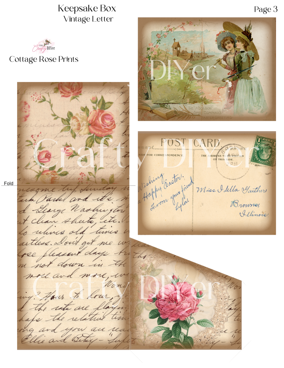 Keepsake Box Vintage Letters Digital Printables - The Crafty DIYer