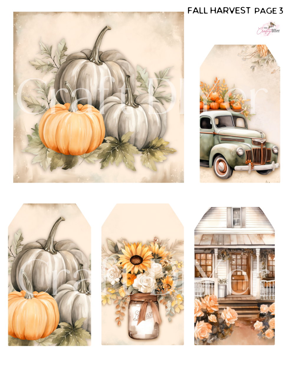 Fall Harvest Digital Printables - The Crafty DIYer