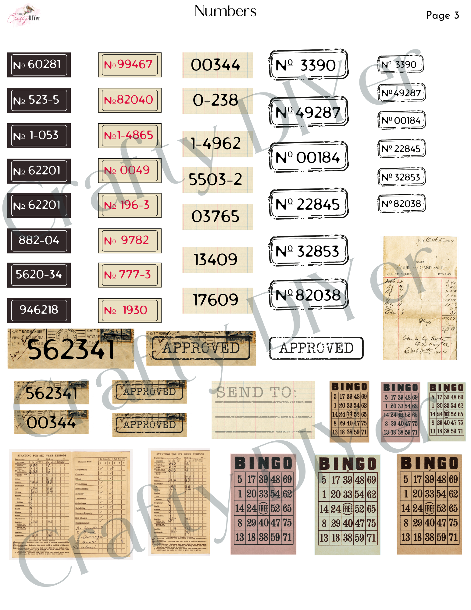 Numbers Digital Printables - The Crafty DIYer
