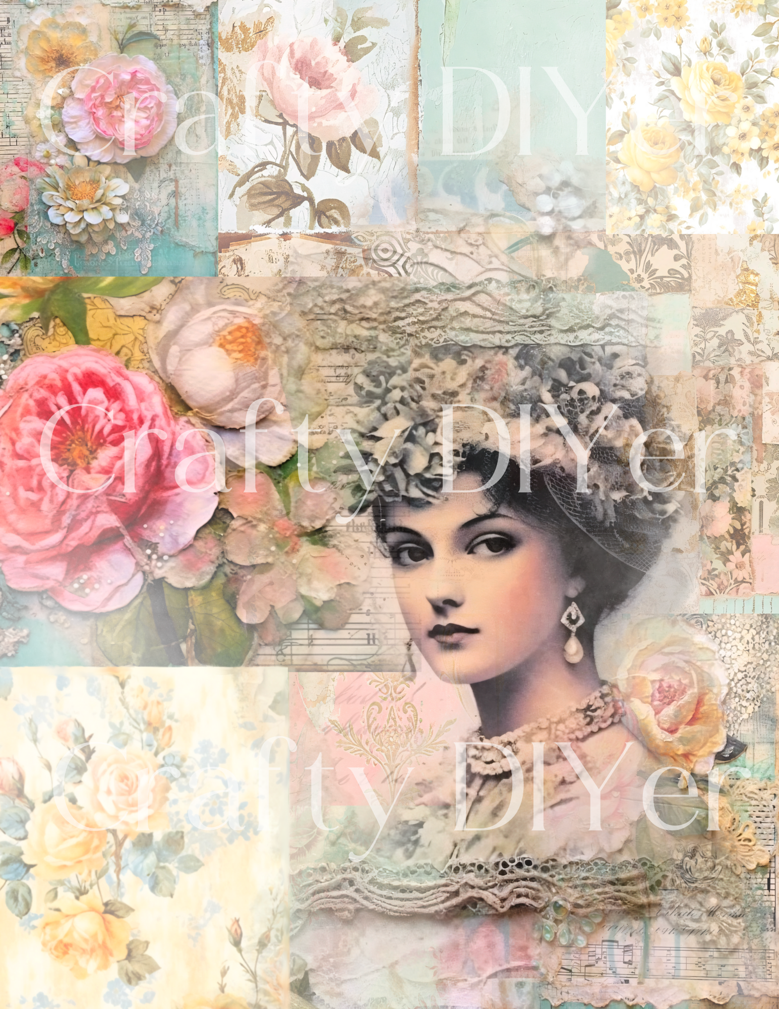 Scrapbook Paper Collage Digital Printables - The Crafty DIYer