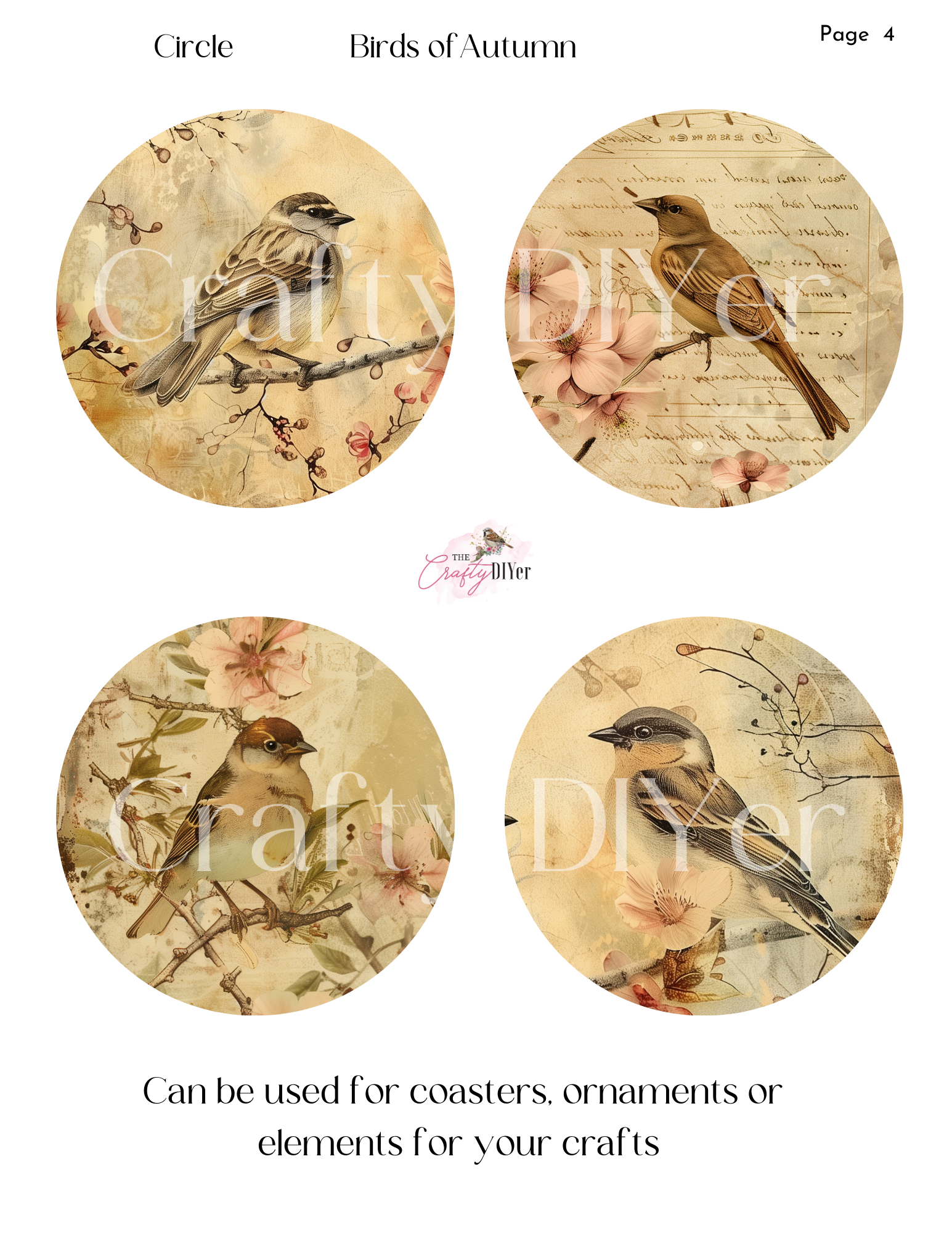 Birds of Autumn Digital Printables - The Crafty DIYer
