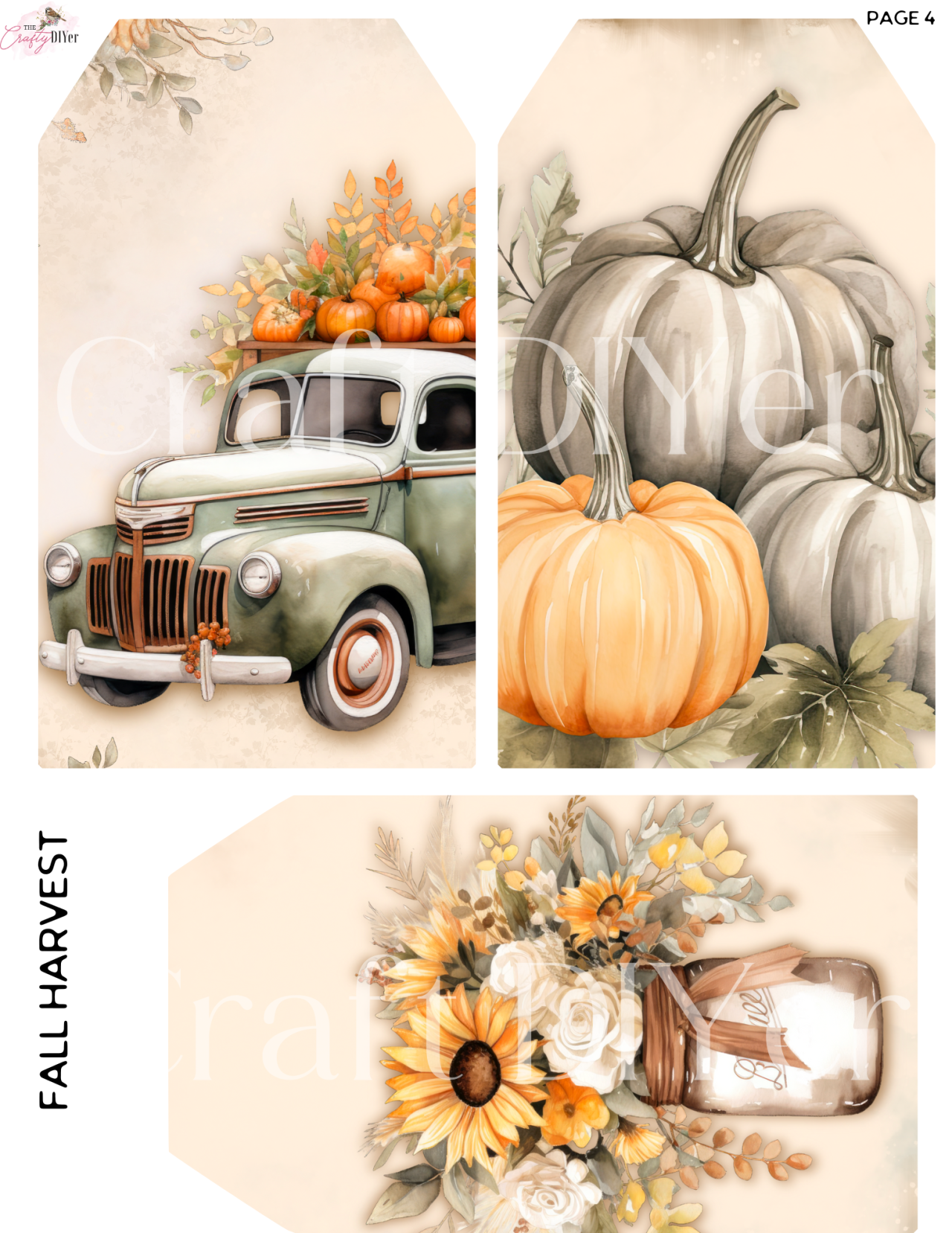 Fall Harvest Digital Printables - The Crafty DIYer