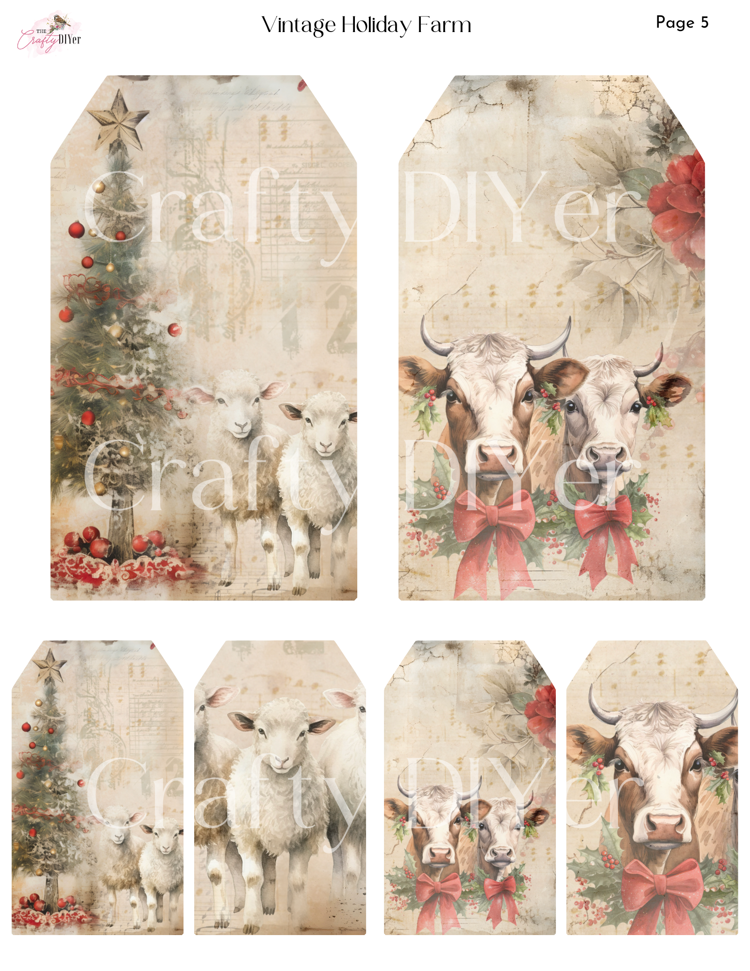 Vintage Holiday Farm Digital Printables - The Crafty DIYer