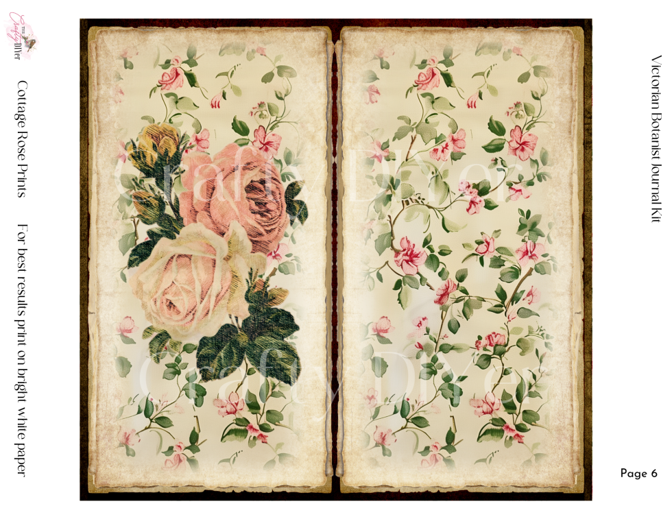 Victorian Botanist Journal Kit Digital Printables - The Crafty DIYer