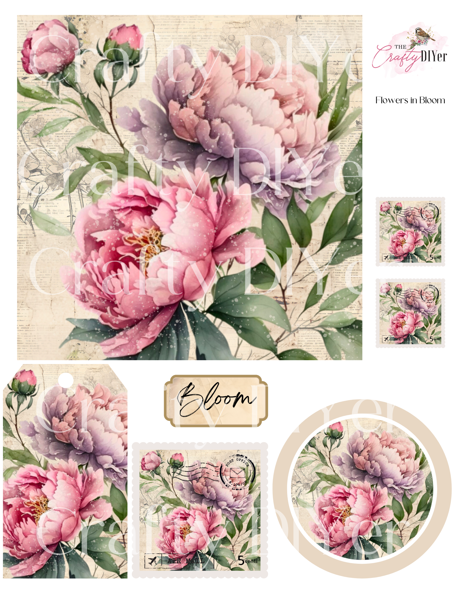 Flowers in Bloom Digital Printables - The Crafty DIYer
