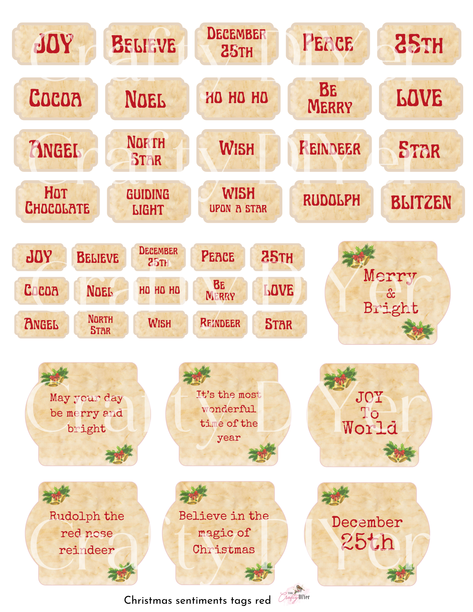 Christmas Sentiments - The Crafty DIYer