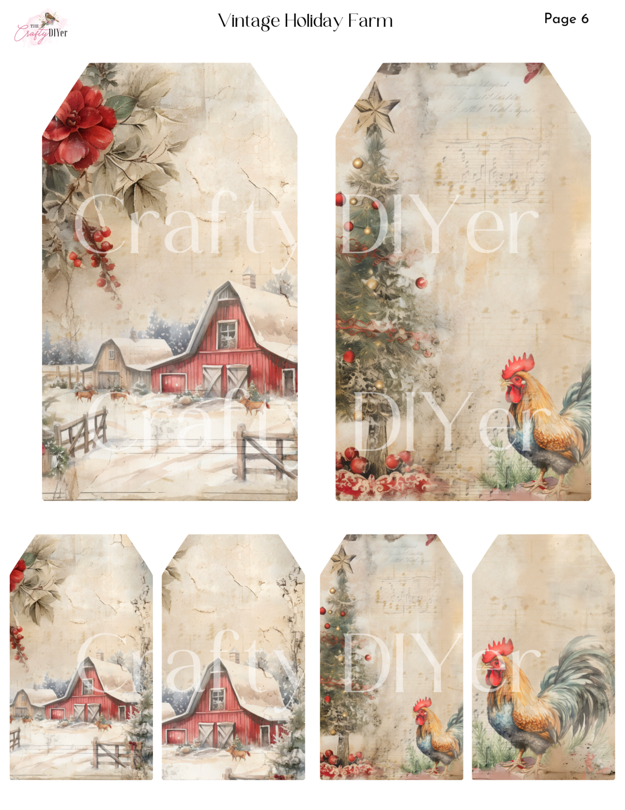 Vintage Holiday Farm Digital Printables - The Crafty DIYer