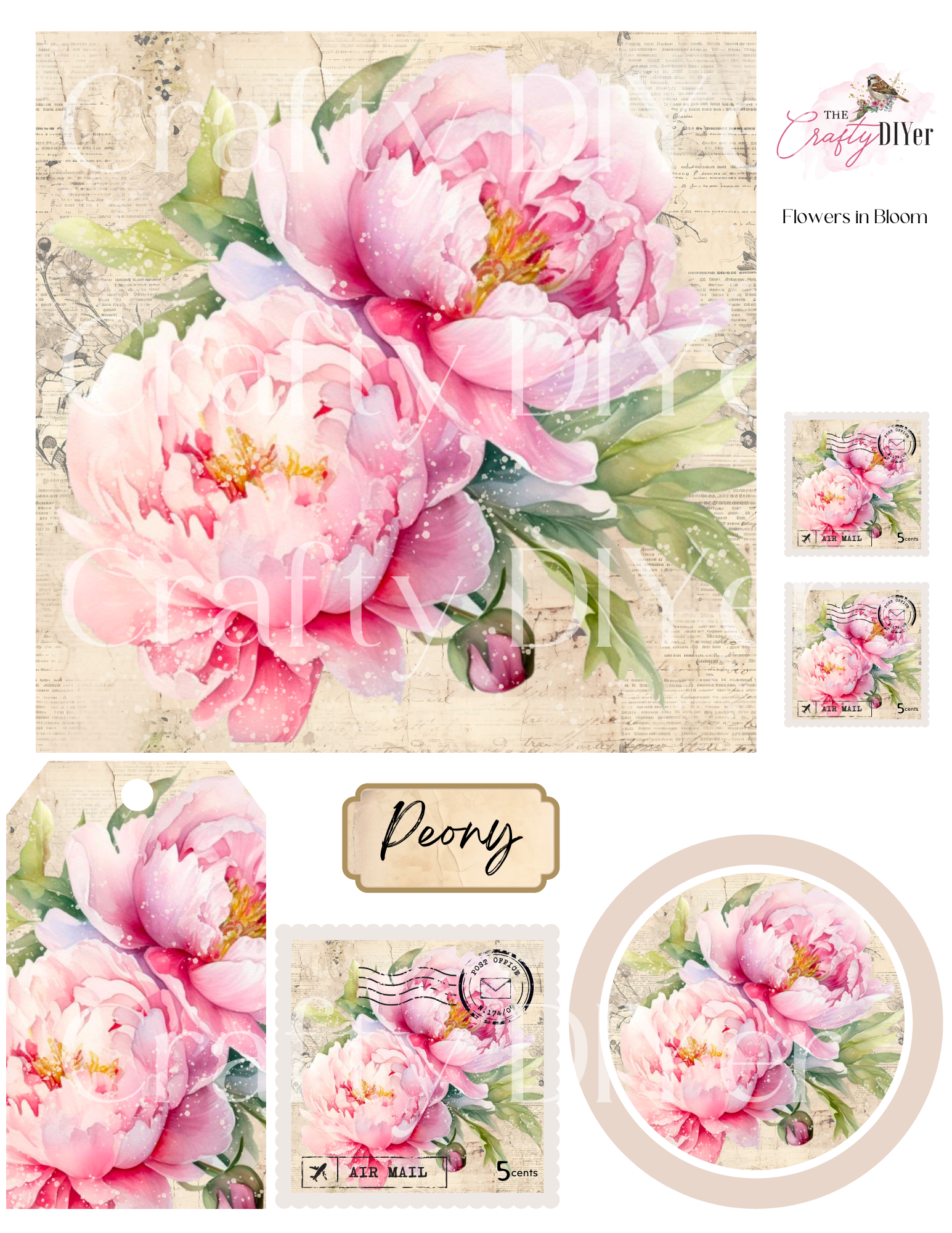 Flowers in Bloom Digital Printables - The Crafty DIYer