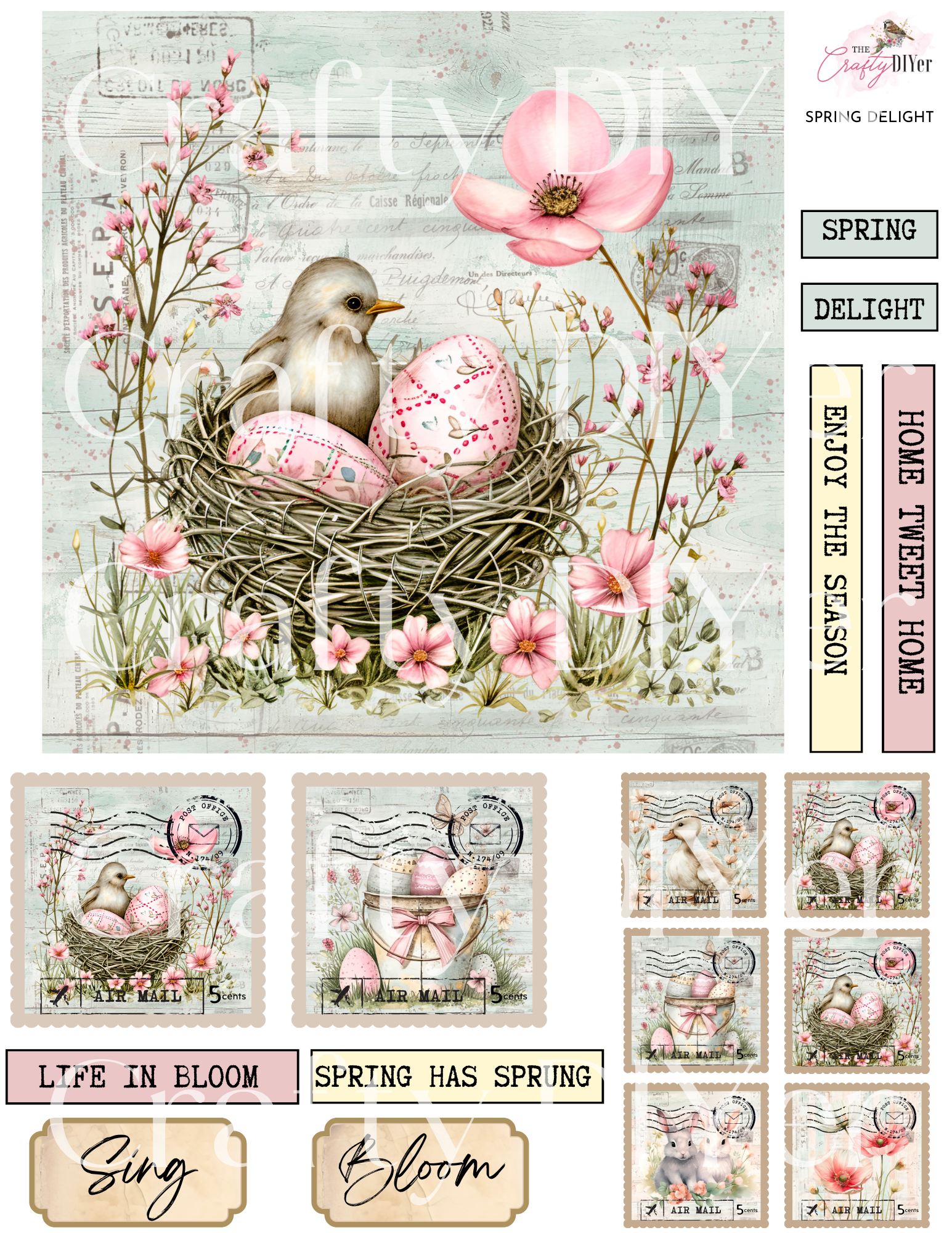 Spring Delight Digital Printables - The Crafty DIYer