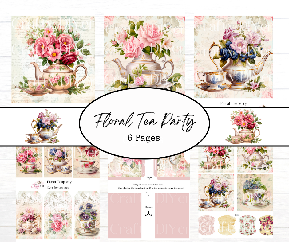 Floral Tea Party Digital Printables - The Crafty DIYer