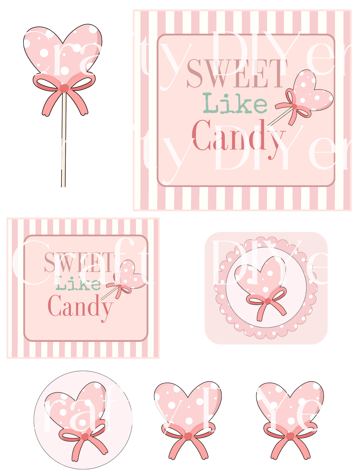 Sweetheart Candy Digital Printables - The Crafty DIYer