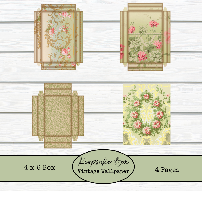Vintage Wallpaper Keepsake Box - The Crafty DIYer