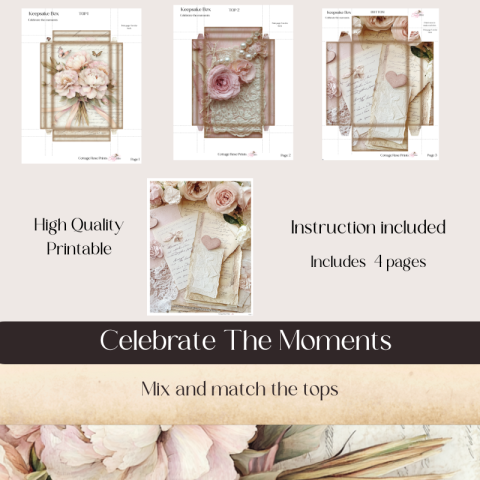 Celebrate the Moments Keepsake Box Digital Printables - The Crafty DIYer