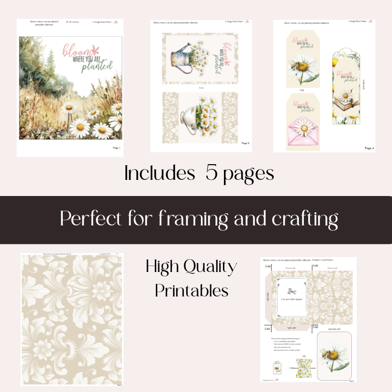 Bloom Where You Are Planted Digital Printables - The Crafty DIYer