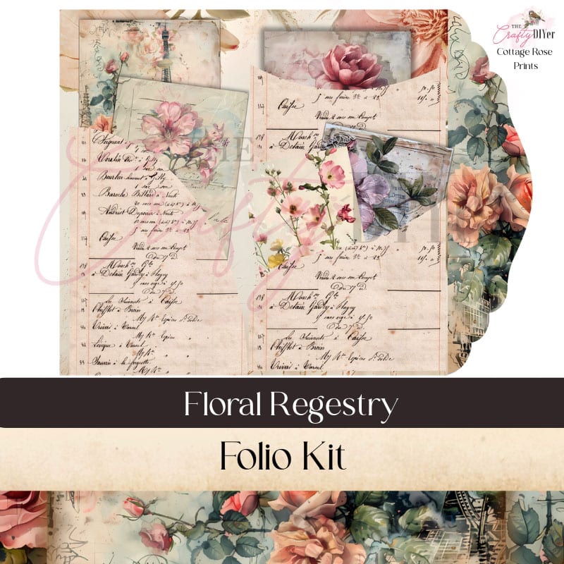 Floral Registry Folio Kit Digital Printables - The Crafty DIYer