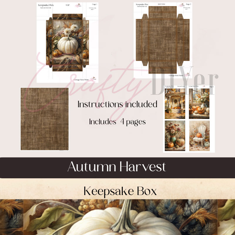 Autumn Harvest Keepsake Box Digital Printables - The Crafty DIYer