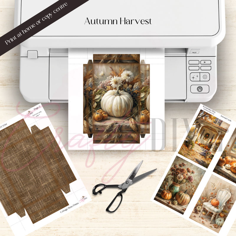 Autumn Harvest Keepsake Box Digital Printables - The Crafty DIYer
