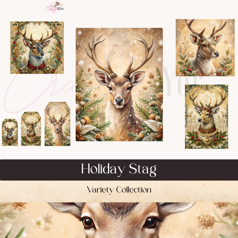 Holiday Stag Digital Printable - The Crafty DIYer