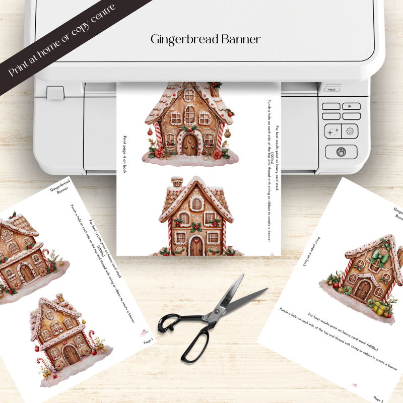 Gingerbread Banner Digital Printable - The Crafty DIYer
