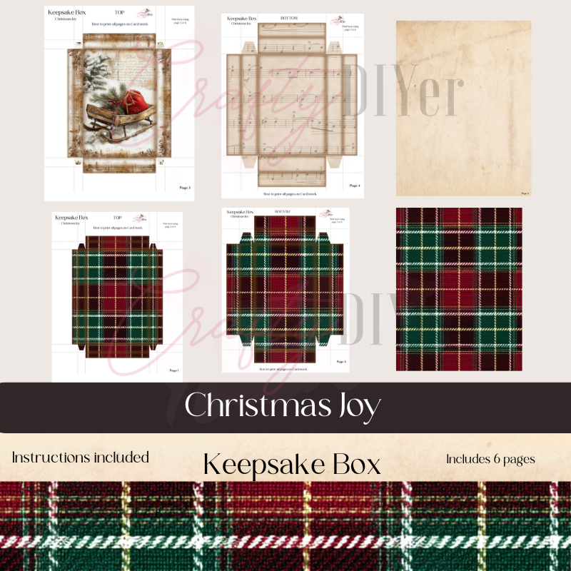 Christmas Joy Keepsake Box Digital Printable - The Crafty DIYer