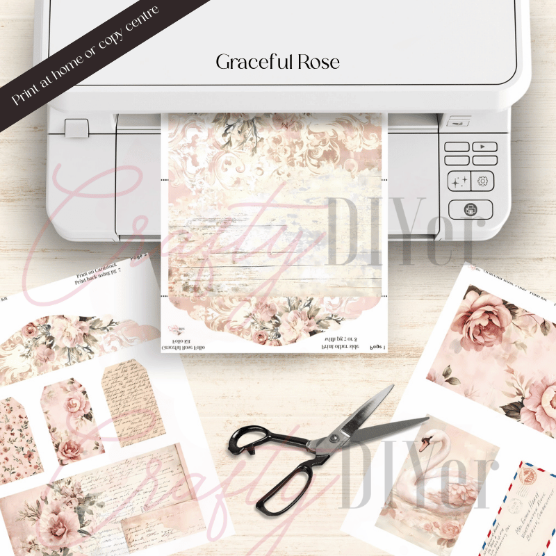 Graceful Rose Folio Digital Printable - The Crafty DIYer