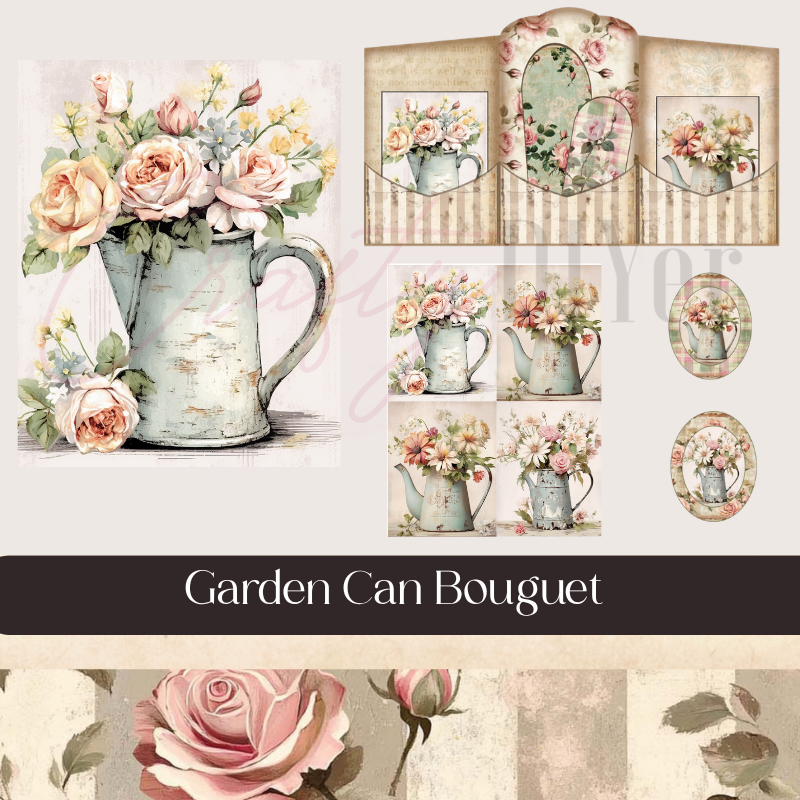 Garden Can Bouquet Digital Printable - The Crafty DIYer