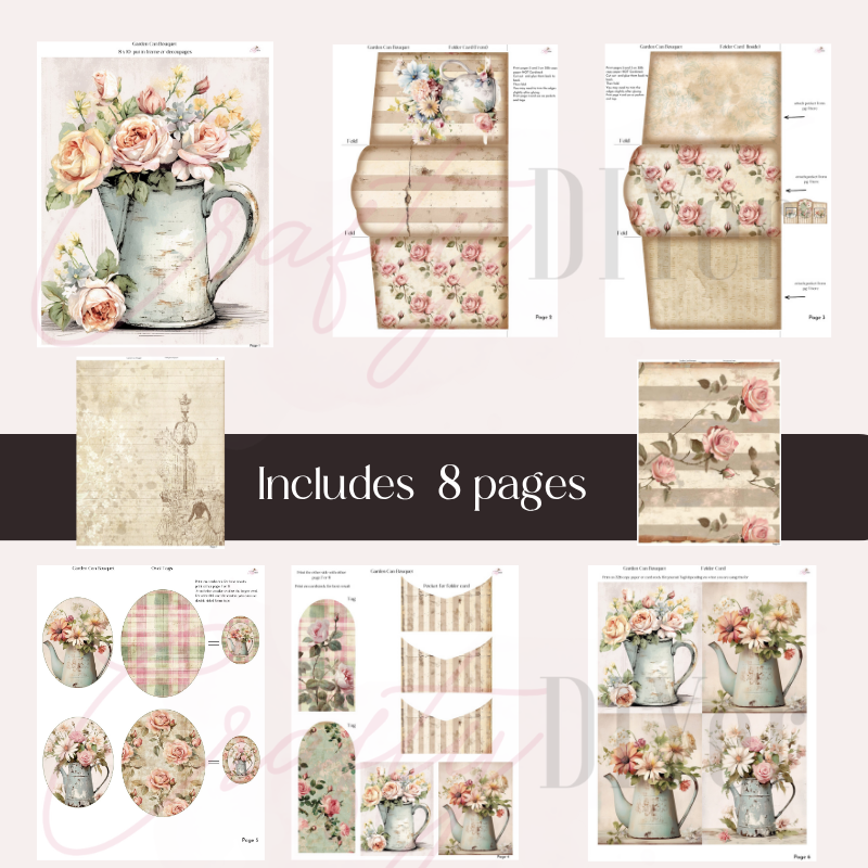 Garden Can Bouquet Digital Printable - The Crafty DIYer