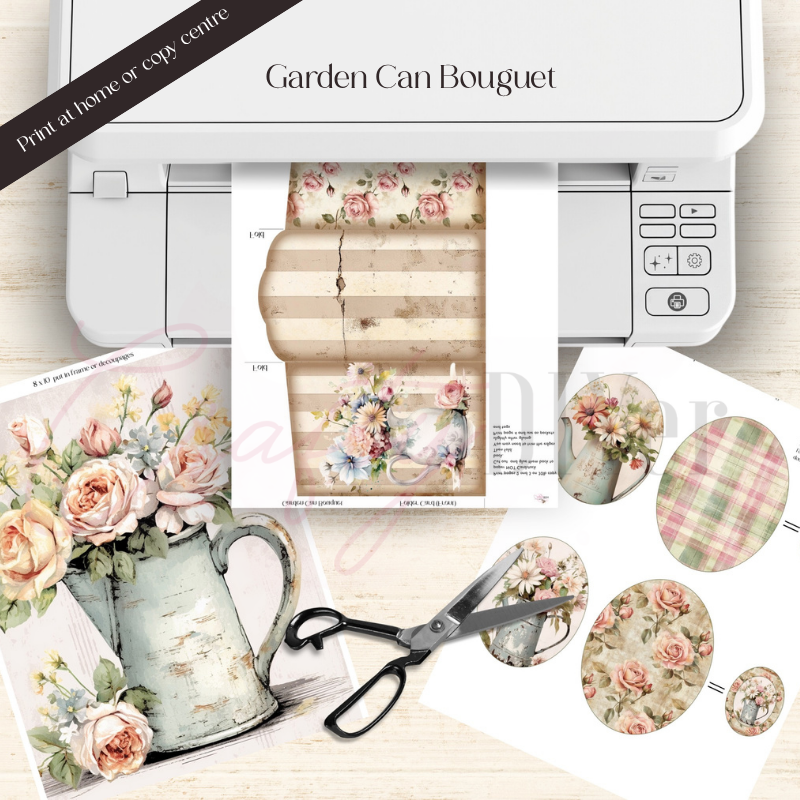 Garden Can Bouquet Digital Printable - The Crafty DIYer